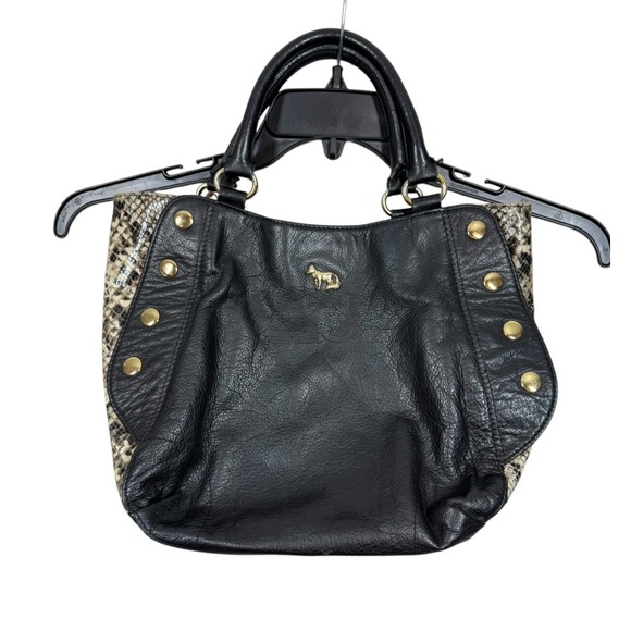 Emma Fox | Bags | Emma Fox Black Snakeskin Side Leather River Satchel ...